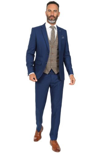 Jenson Samuel Alnwick Royal Suit With Contrast Ted Tan Waistcoat