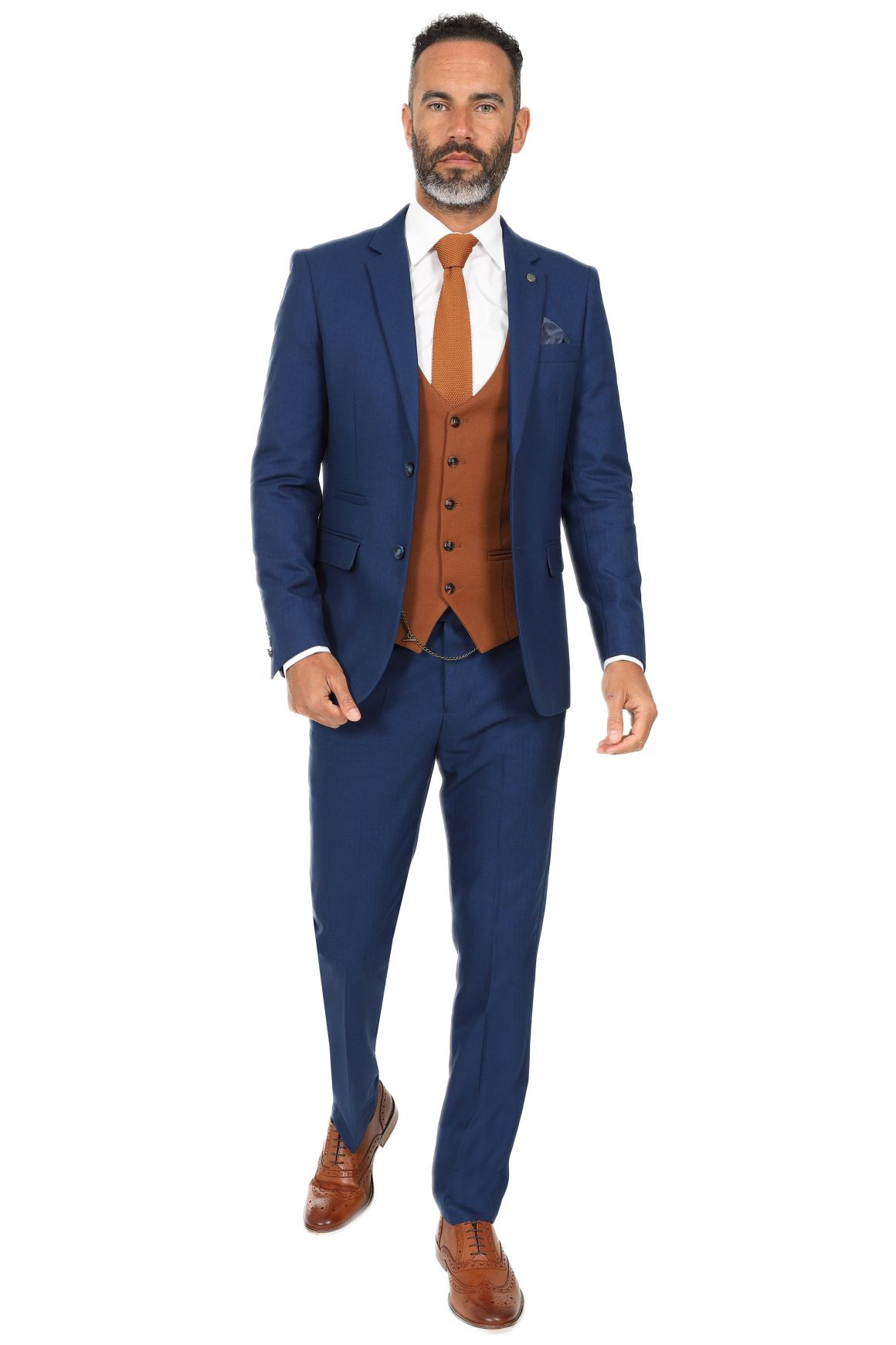 Jenson Samuel Alnwick Royal Suit With Contrast Kelvin Tan Waistcoat.